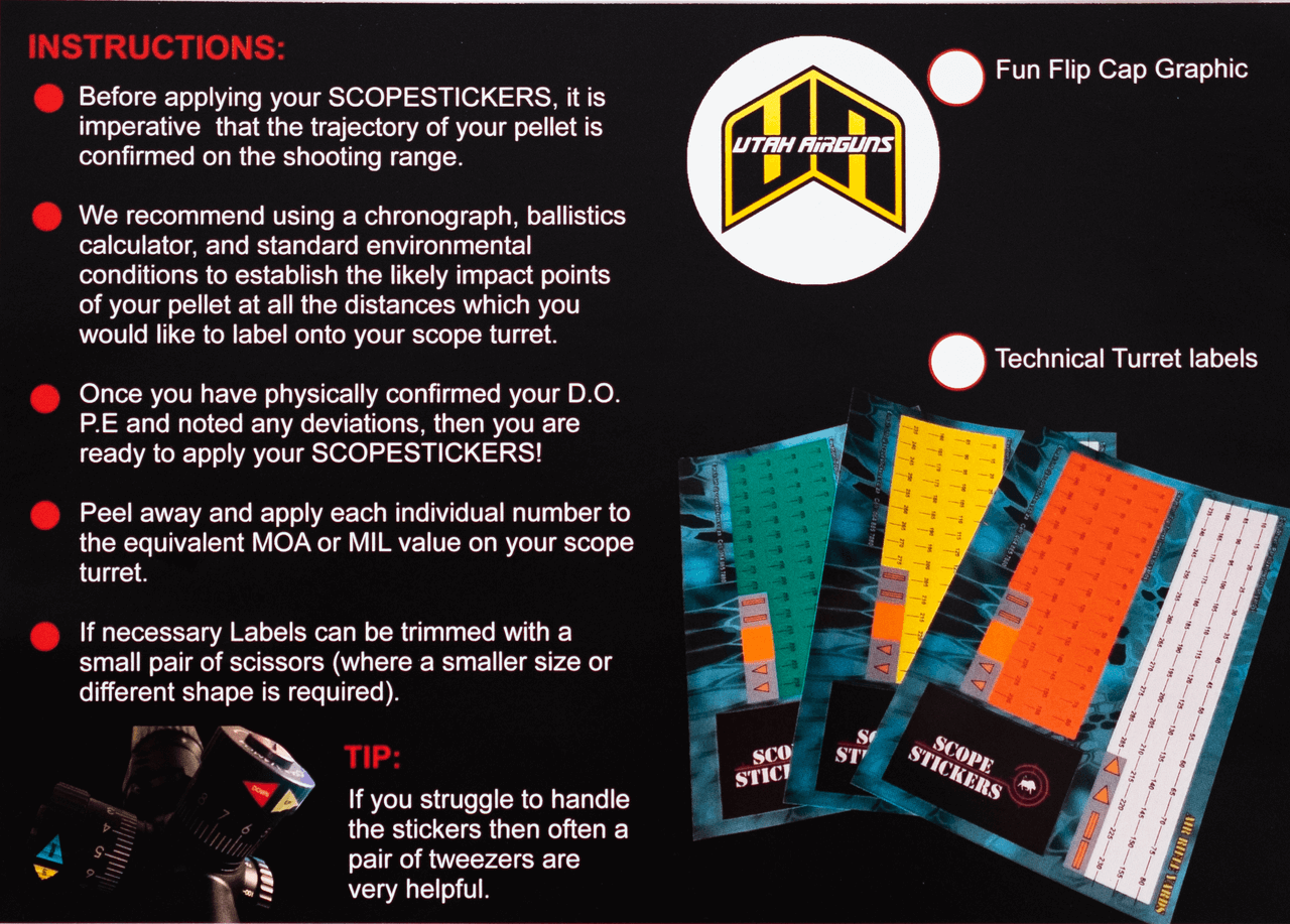 Scope Turret Stickers | Utah Airguns